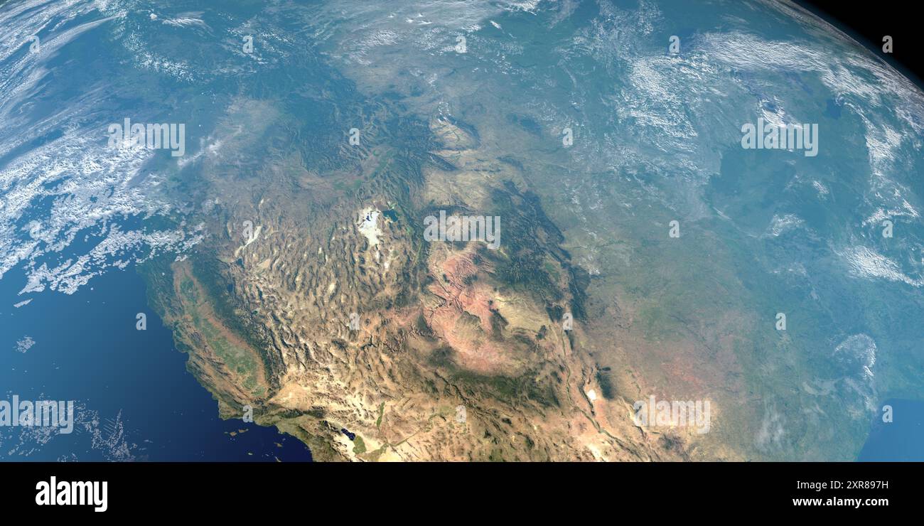 View of Rocky Mountains in United States, America. Aerial view from ...