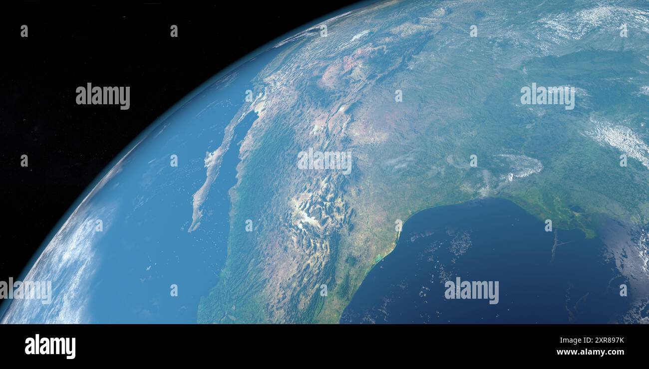 Rocky Mountains in United States, America. Aerial view from space Stock ...