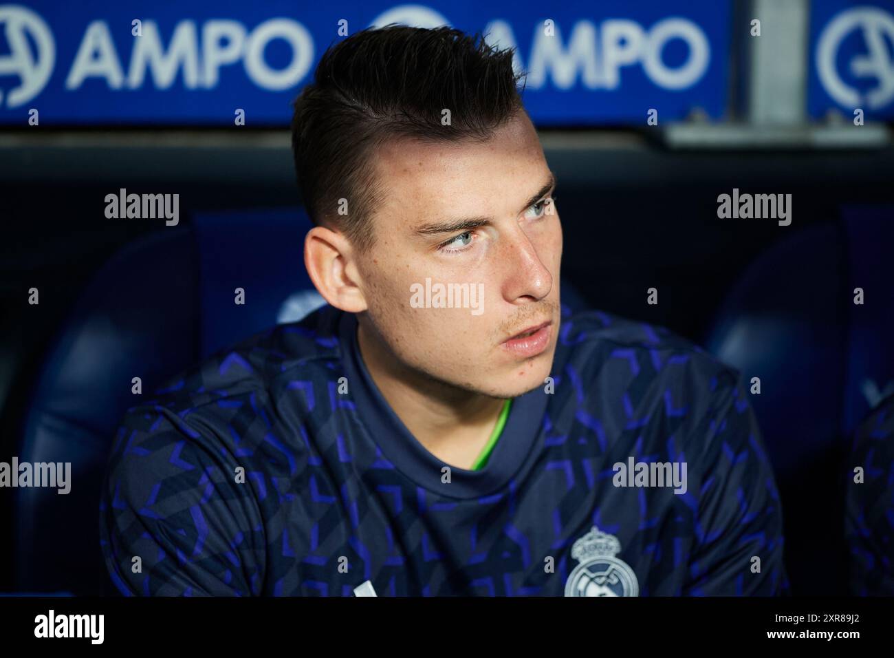 Andriy Lunin of Real Madrid CF looks on during the LaLiga EA Sports ...