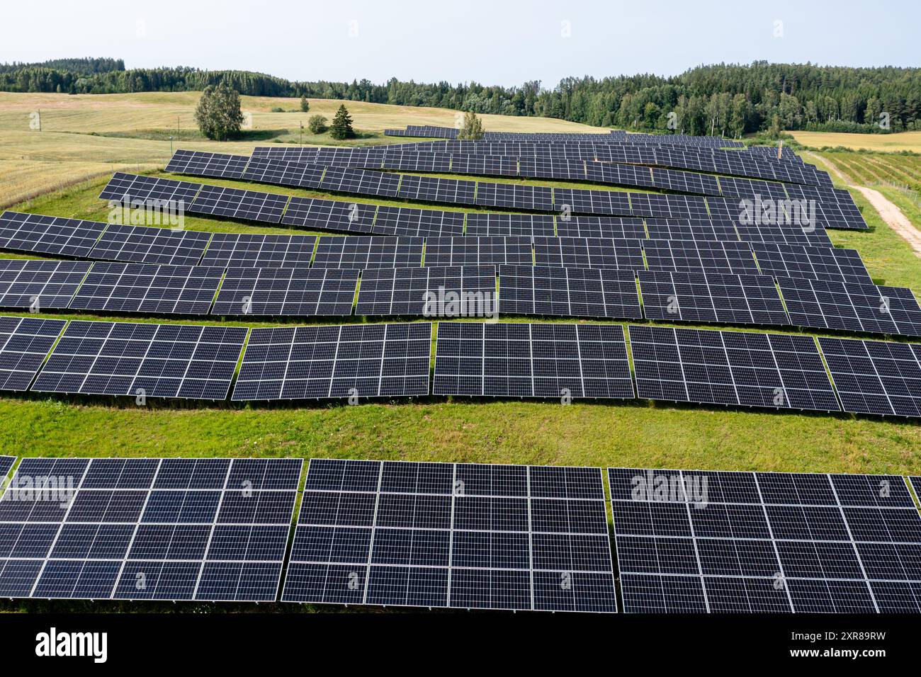 Solar panels farm field green hi-res stock photography and images - Alamy