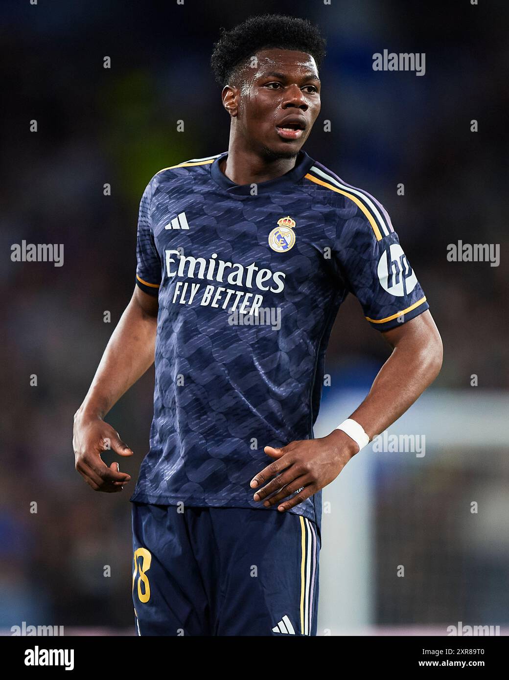 Aurelien Tchouameni of Real Madrid CF looks on during the LaLiga EA ...