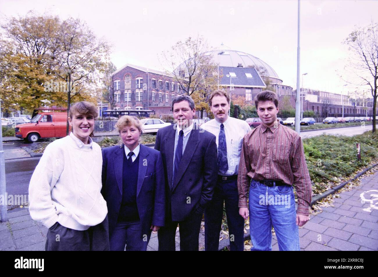 Five men with the Koepel prison in Haarlem in the background, Haarlem ...