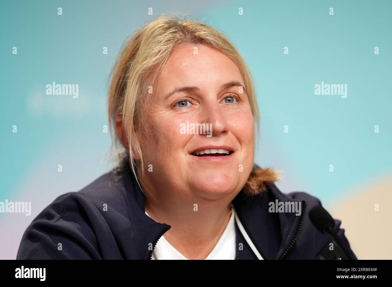 USA manager Emma Hayes during a press conference at the Main Press ...