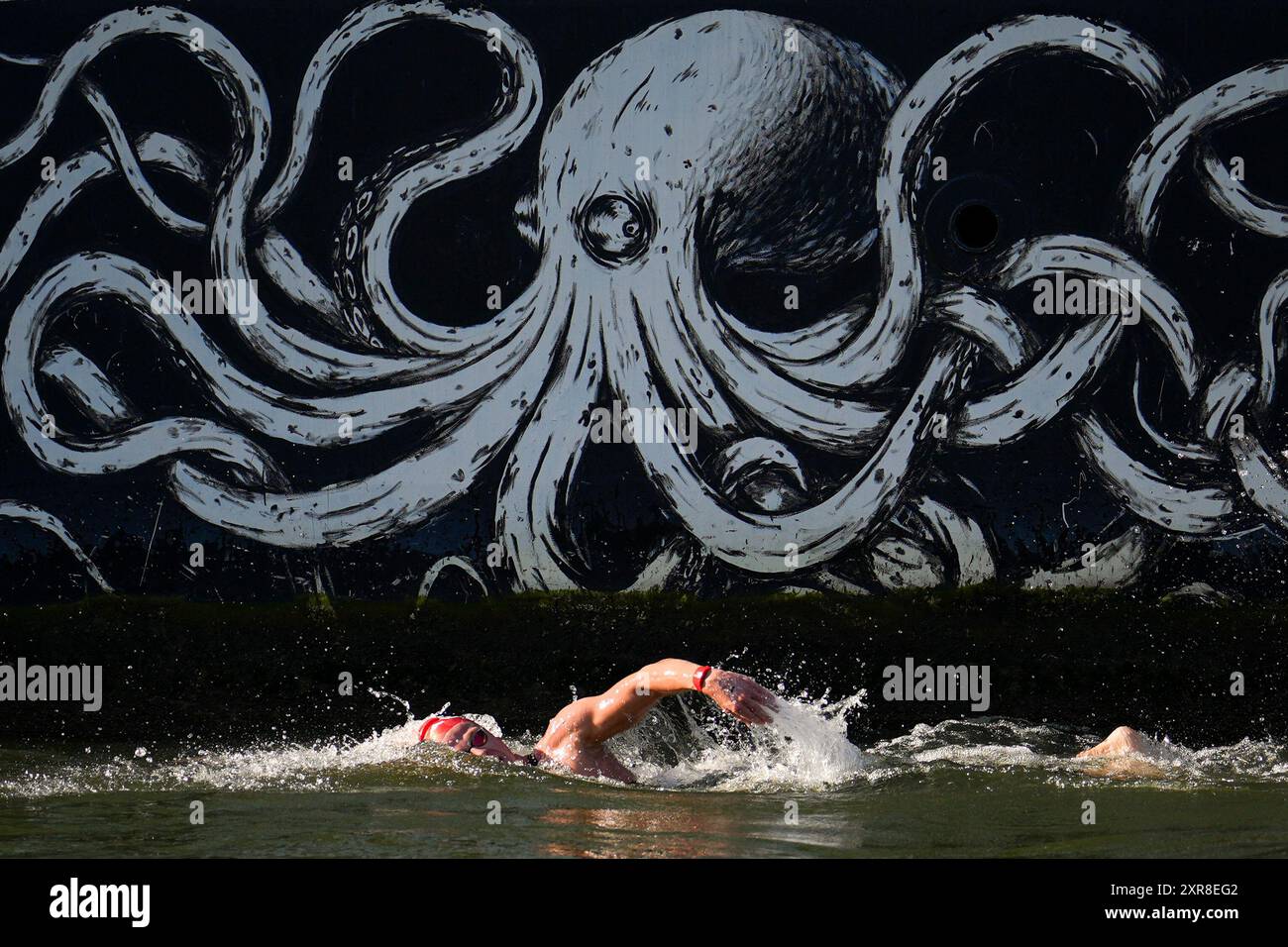 Britain's Tobias Patrick Robinson competes during the marathon swimming ...