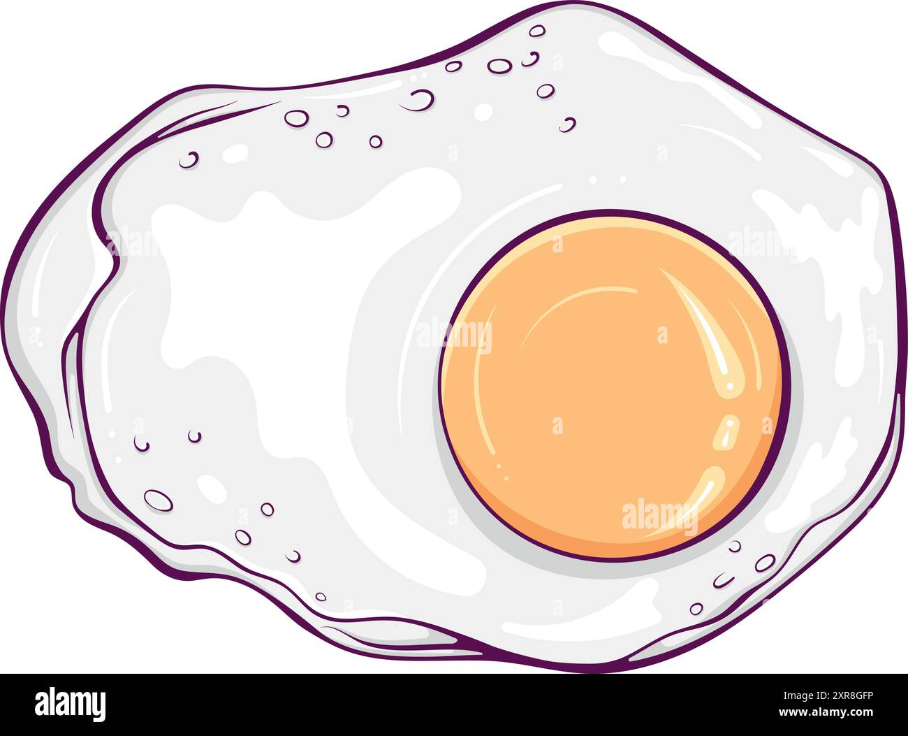 Fried egg top view color Stock Vector Image & Art - Alamy