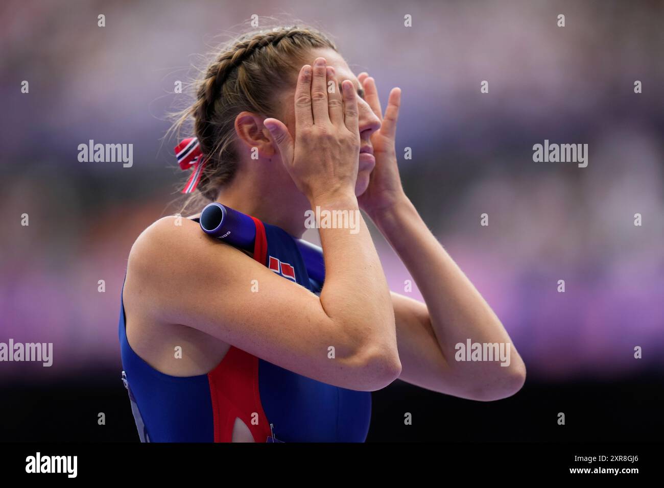 Josefine Tomine Eriksen, of Norway, prepares for a heat during the ...