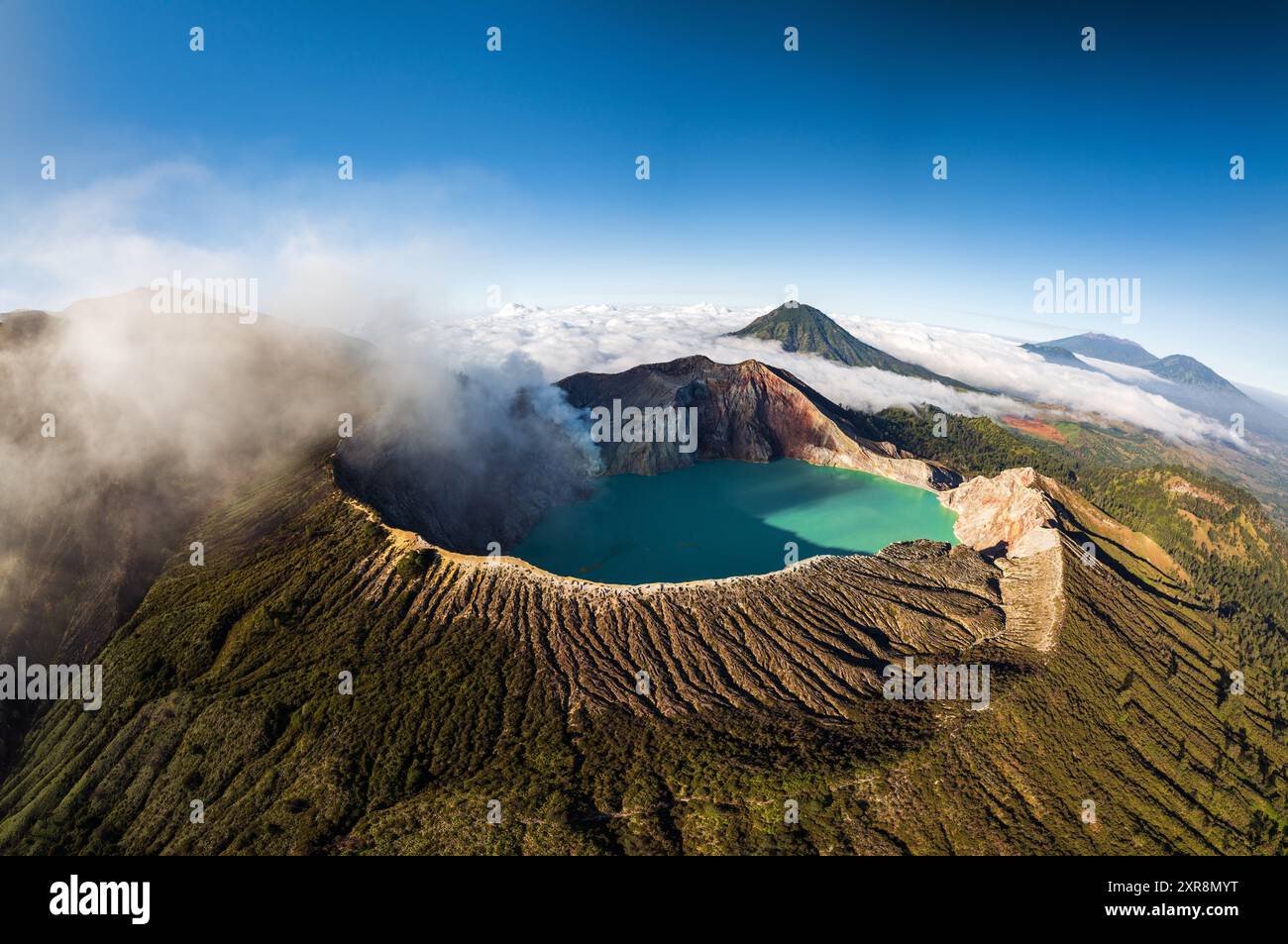 Aerial view sunset crater lake hi-res stock photography and images - Alamy