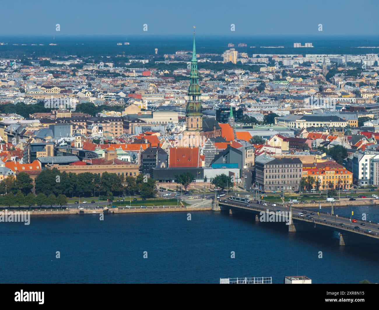 Aerial view of the Riga old town in Latvia Stock Photo - Alamy