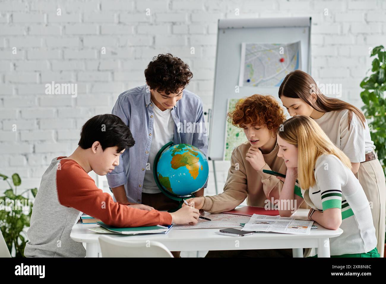 Teenagers working together at a UN Model conference Stock Photo - Alamy