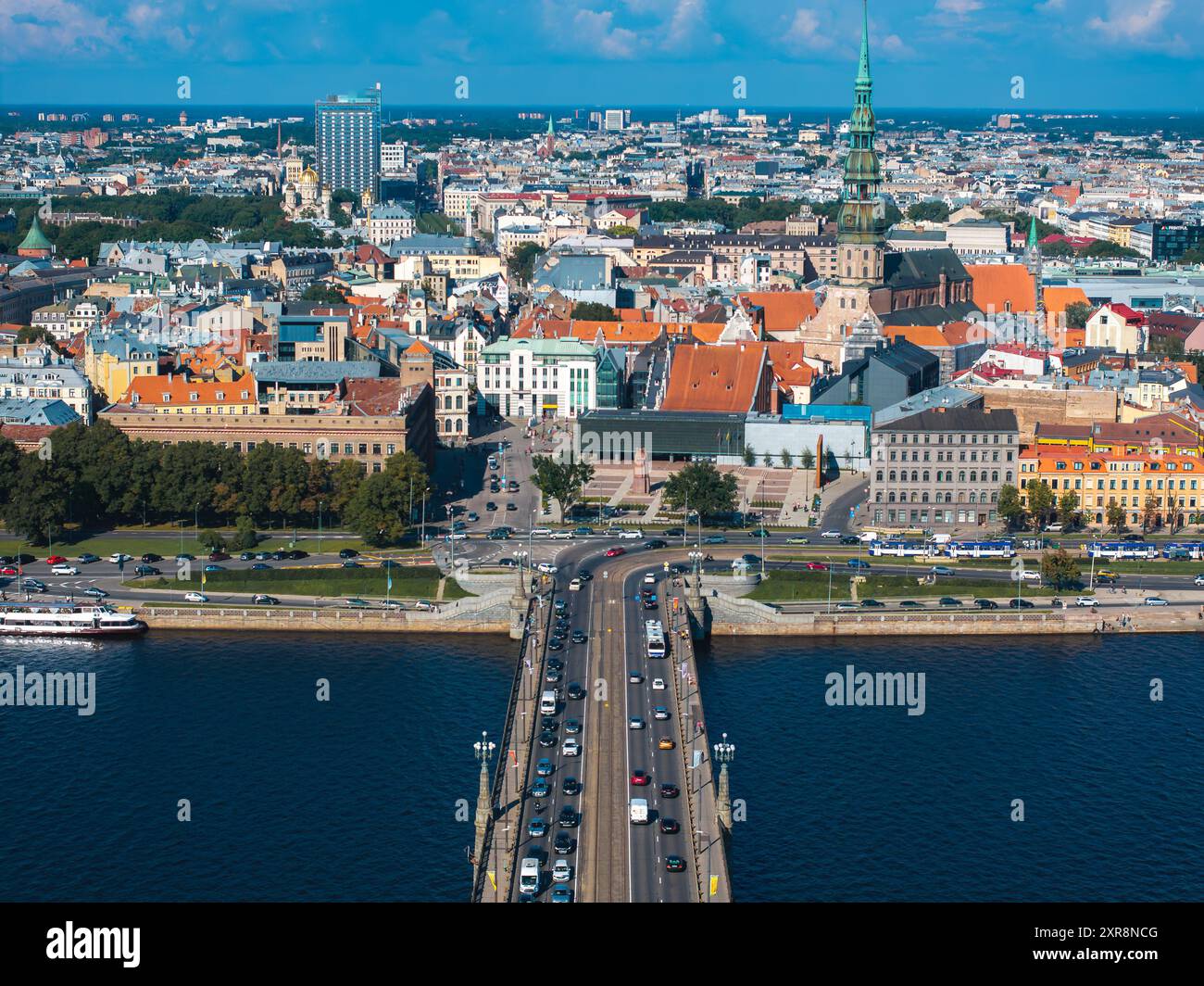 Aerial view of the Riga old town in Latvia Stock Photo - Alamy