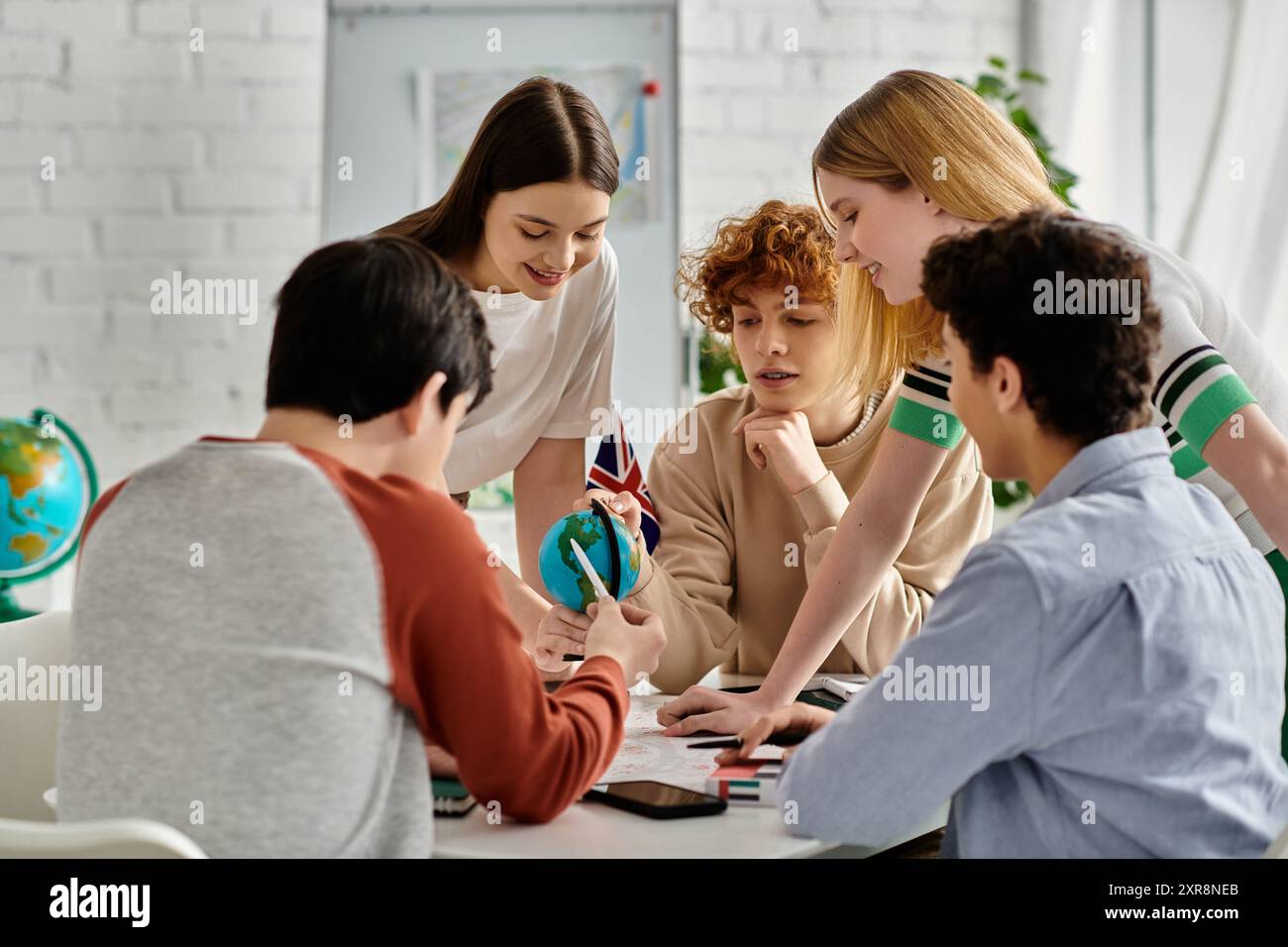 Teenagers participate in a UN Model, discussing global issues Stock ...