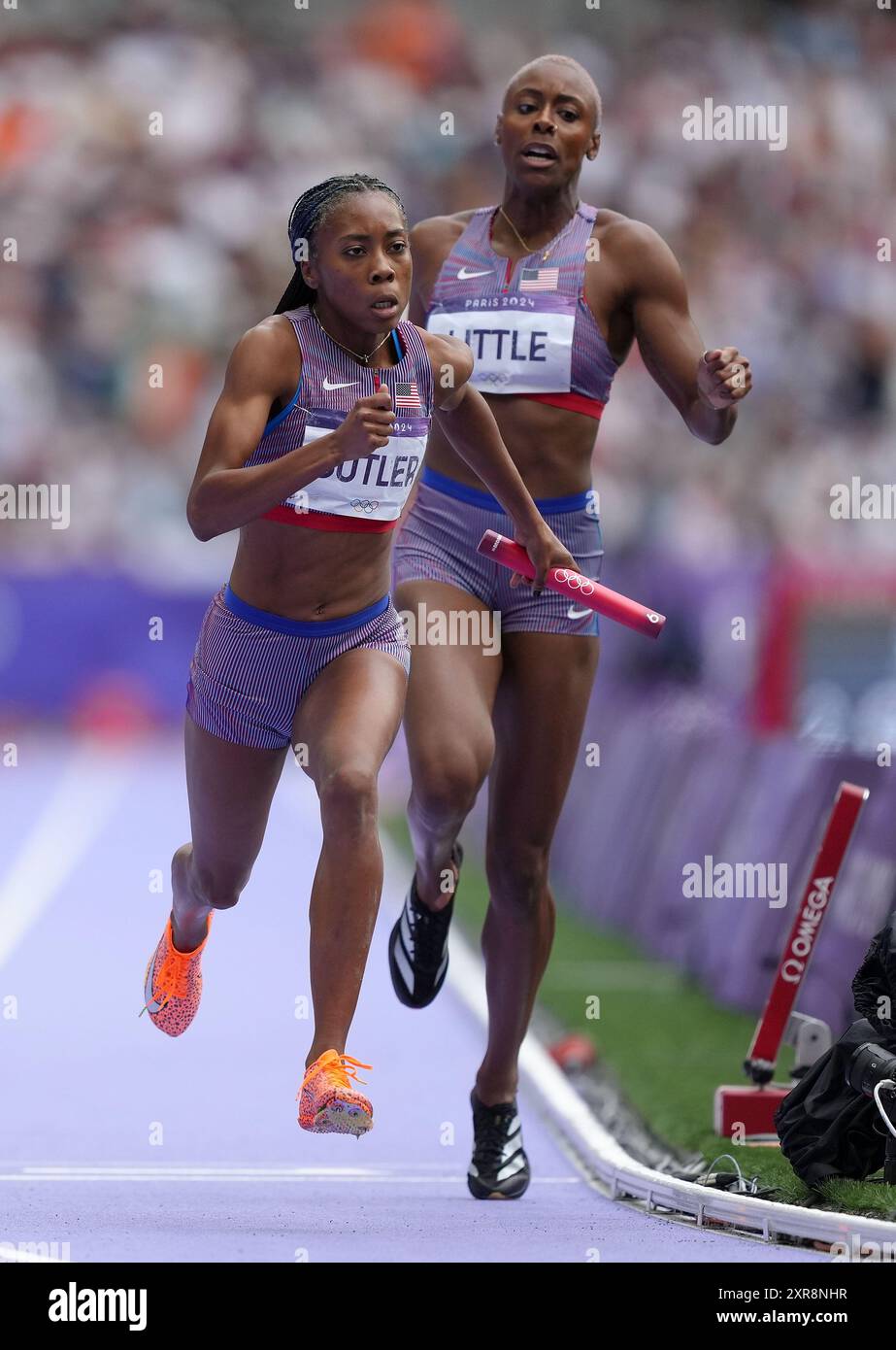 Paris, France. 9th Aug, 2024. Shamier Little (back) and Aaliyah Butler ...