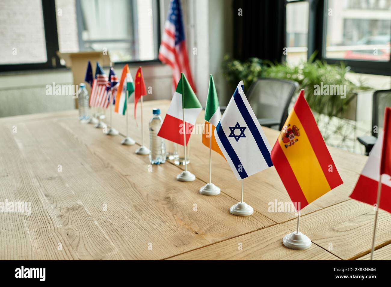 Flags displayed at Model UN conference Stock Photo - Alamy
