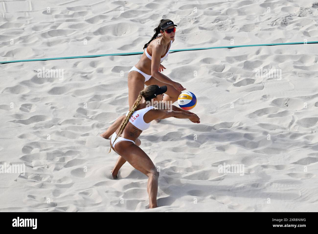 Melissa Humana-Paredes and Brandie Wilkerson of Canada, Beach Volleyball, Women's Semifinal ...