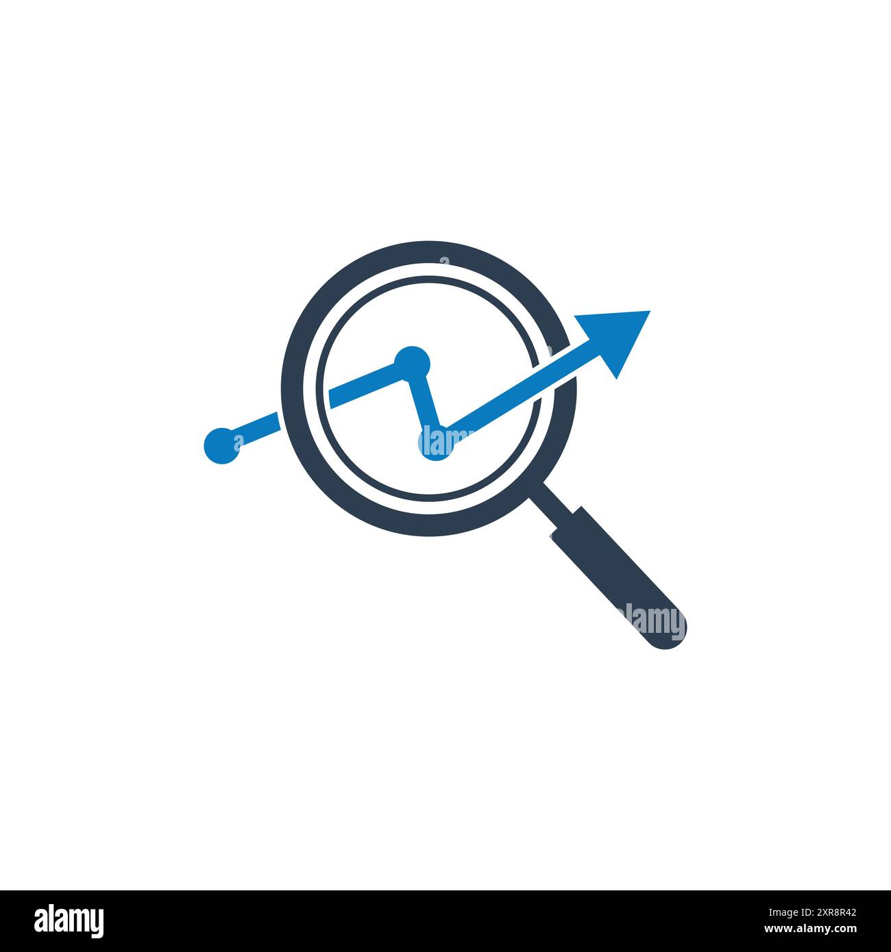 Business Analysis Icon. With Magnifying Glass and Graph Symbols ...