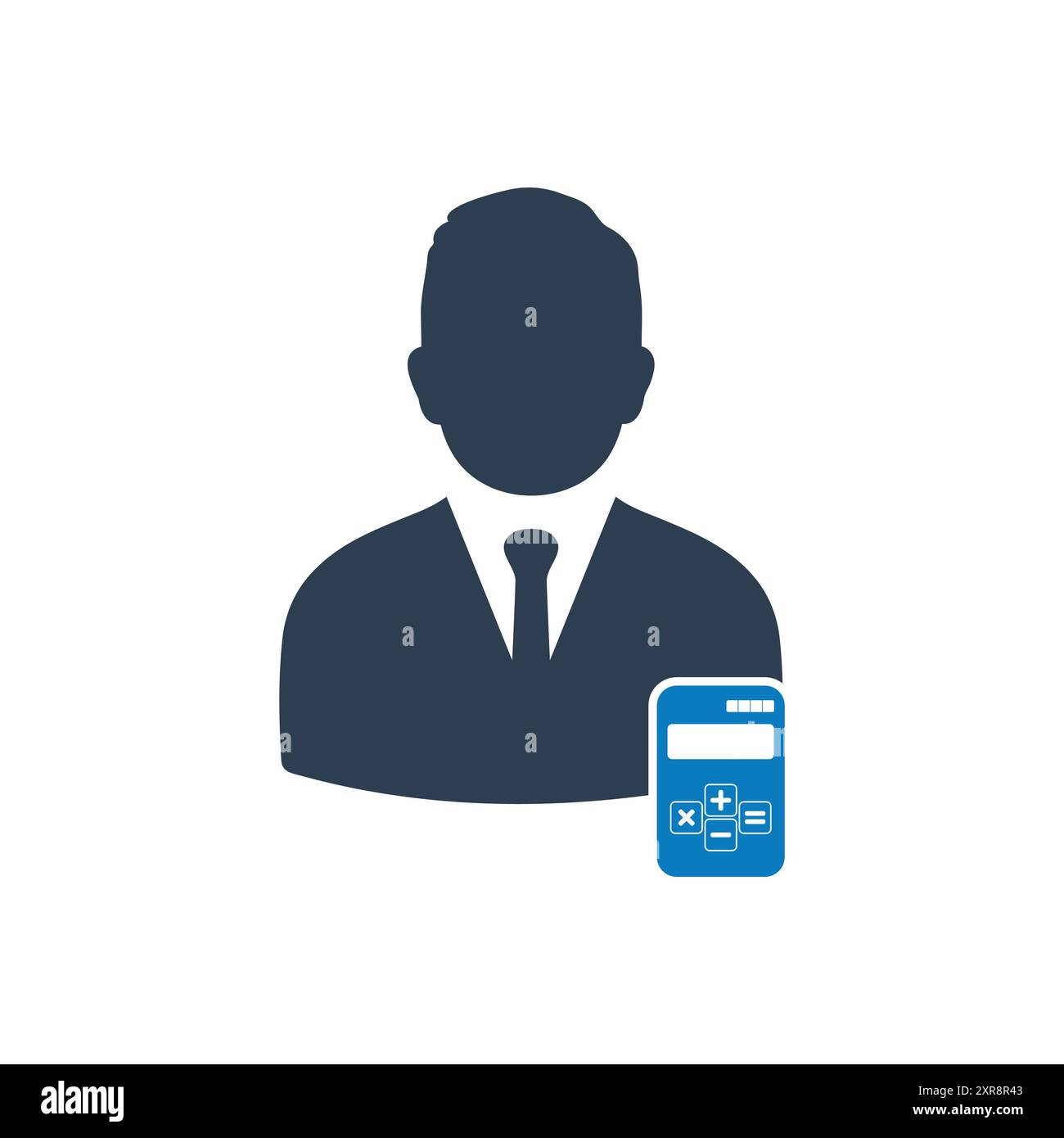 Business Accountant Icon. With Businessman and Calculator Symbols ...
