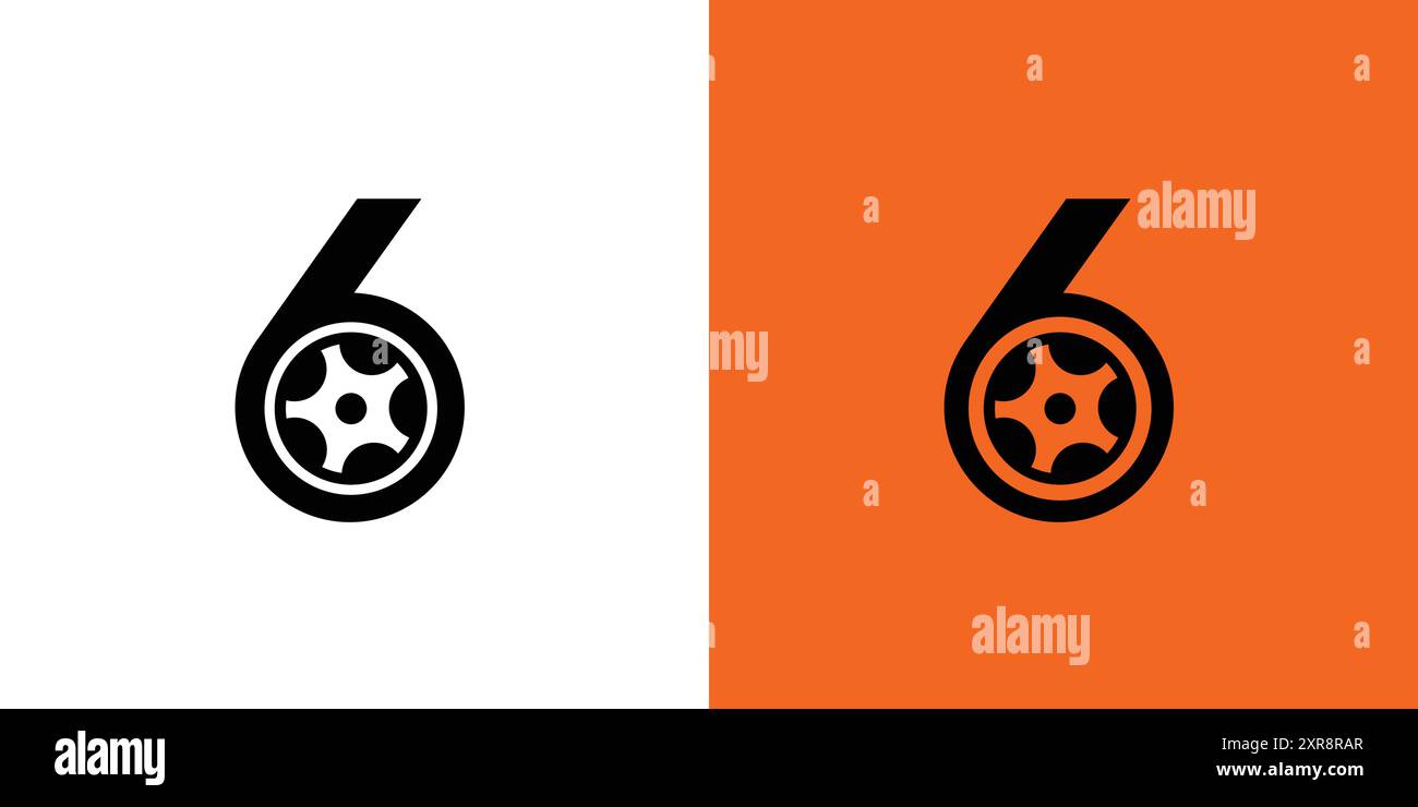 Strong and unique 6 tire logo design Stock Vector Image & Art - Alamy