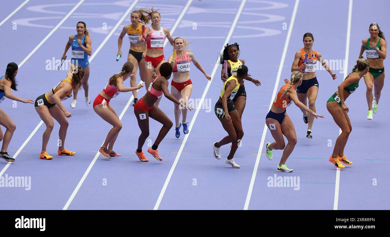 Paris, France. 9th Aug, 2024. Athletes compete during the women's ...
