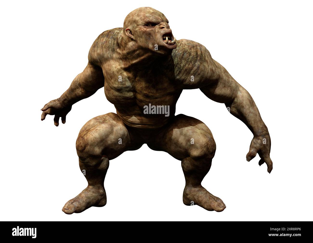 3D rendering of a fairy tale troll isolated on white background Stock ...