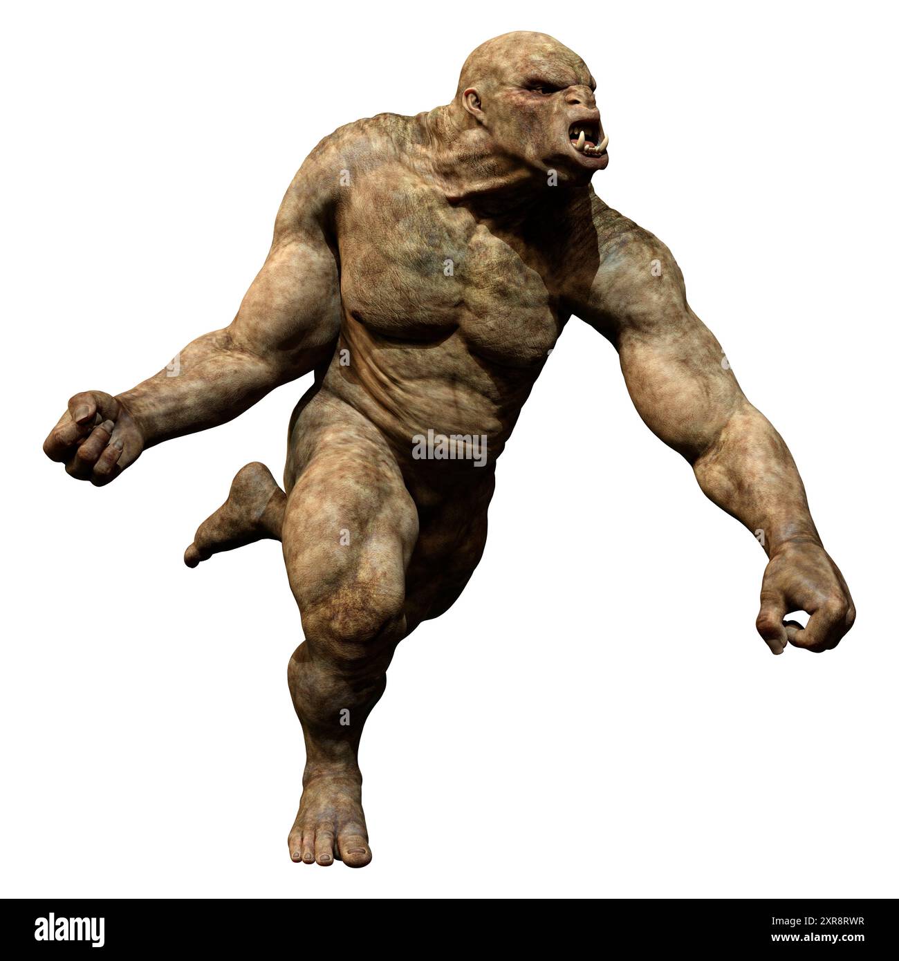 3D rendering of a fairy tale troll isolated on white background Stock ...