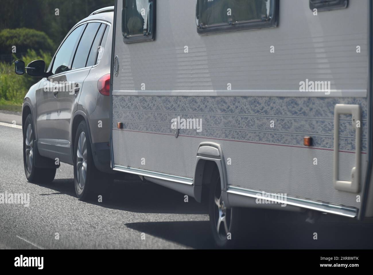 White caravan with blue decorations hi-res stock photography and images ...
