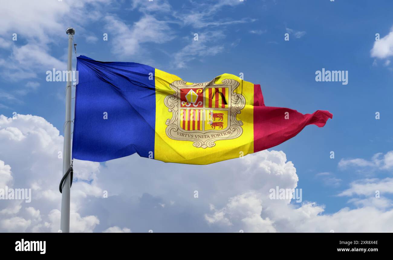 Waving flag of andorra hi-res stock photography and images - Alamy
