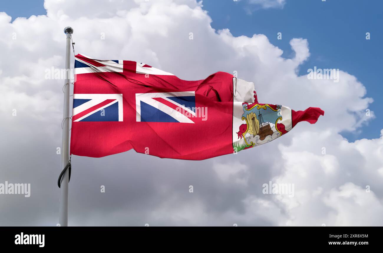Bermuda flag - realistic waving fabric flag Stock Photo - Alamy