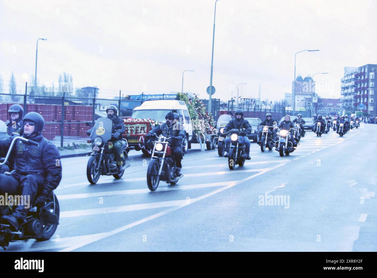Funeral procession Hells Angels, Haarlem, The Netherlands, 27-02-2000 ...