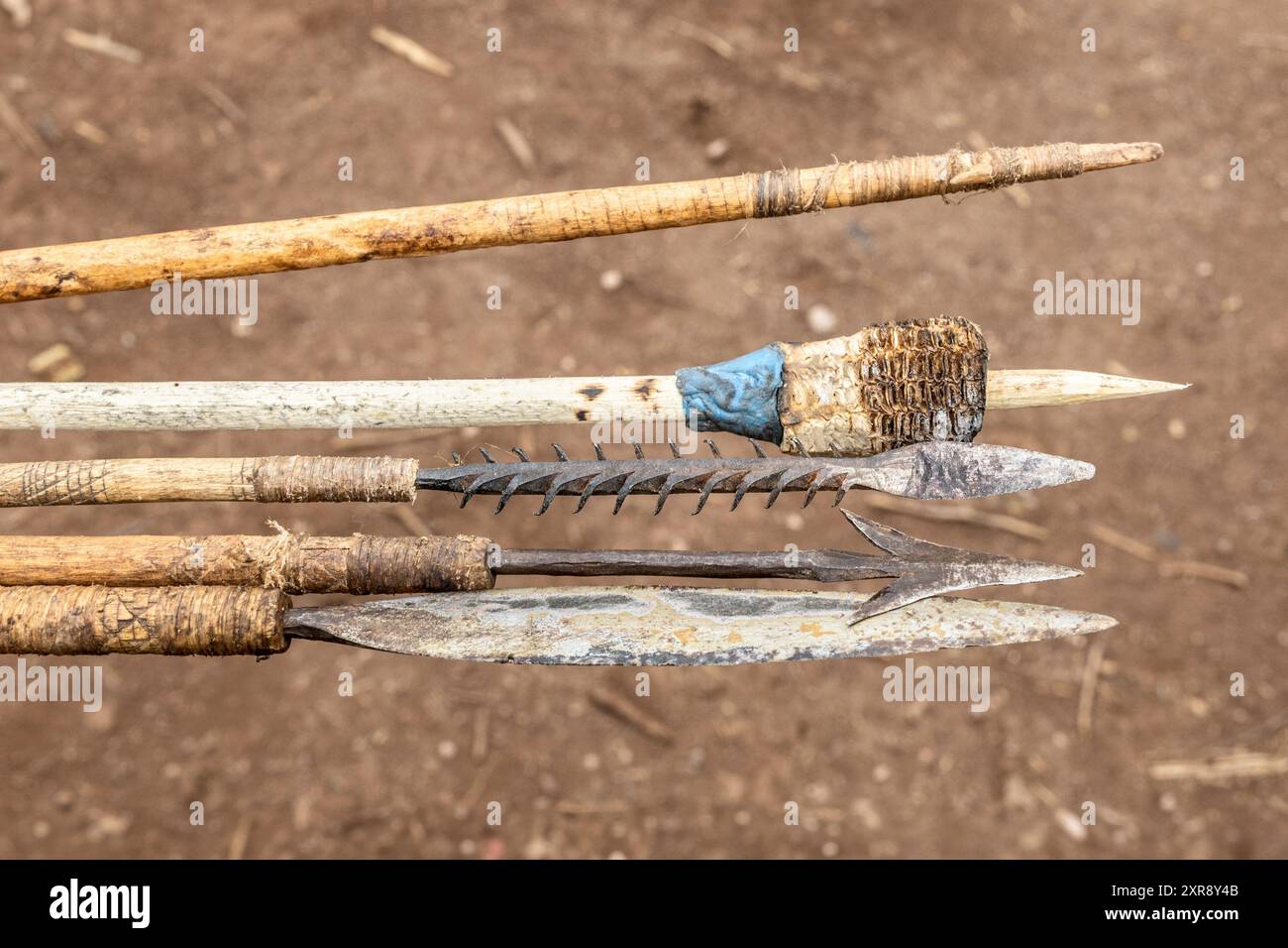 Quiver of Arrowhead types, Hadzabe tribe, hunter-gatherers, Tanzania ...