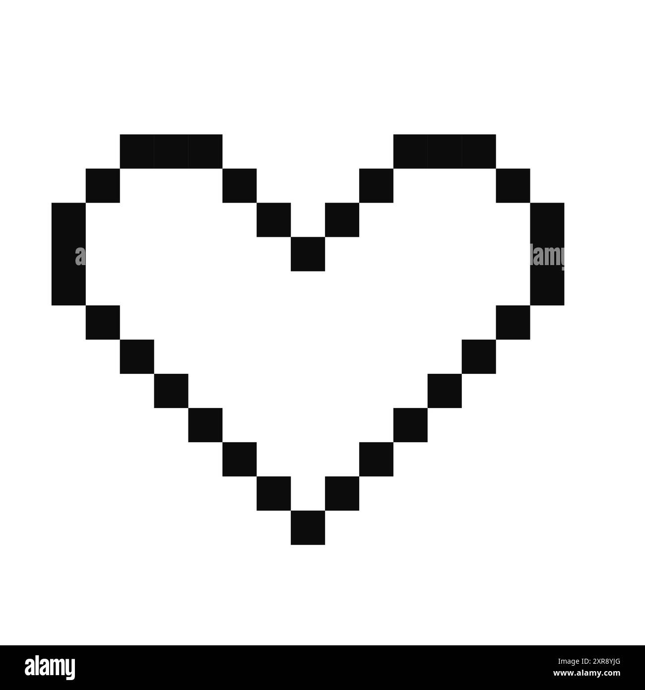 Pixel heart 8 bit y2k retro game illustration. Heart gamer health sign ...