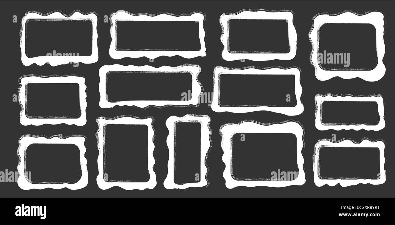 Set rectangle and square paper chalk quote frames, quote text box ...