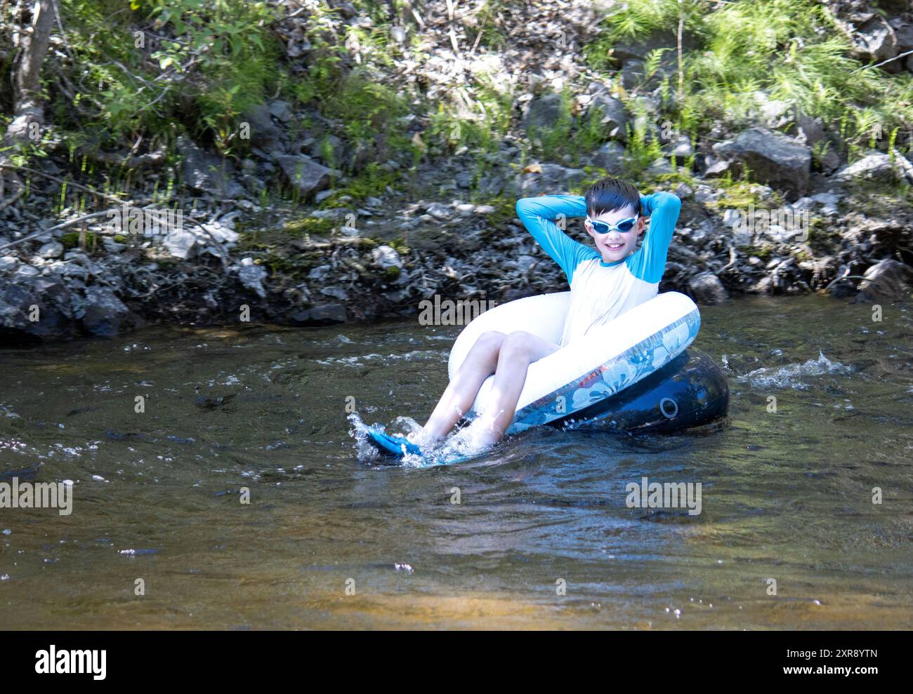 Carefree boy enjoying sunny hi-res stock photography and images - Alamy