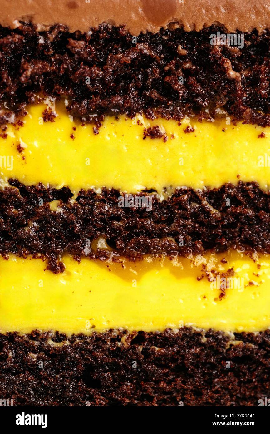 macro photography of a chocolate cake in the section Stock Photo - Alamy