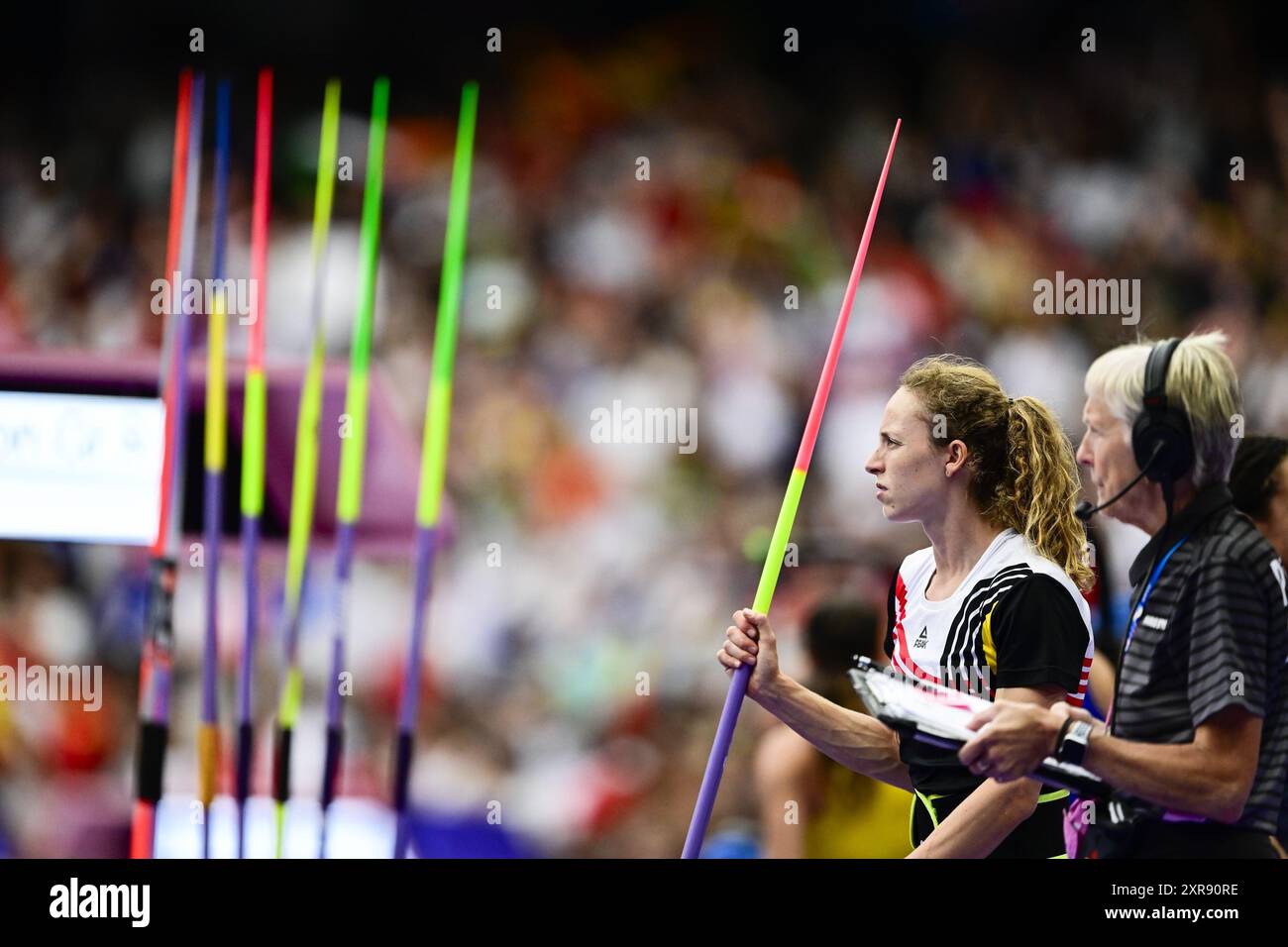 Paris, France. 09th Aug, 2024. Belgian athlete Noor Vidts pictured during the javelin, sixth ...