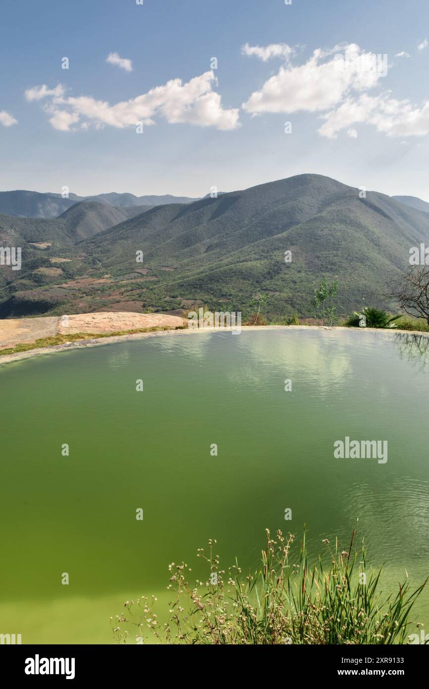 Landscape of natural pools in the mountains of Hierve el Agua, Oaxaca ...