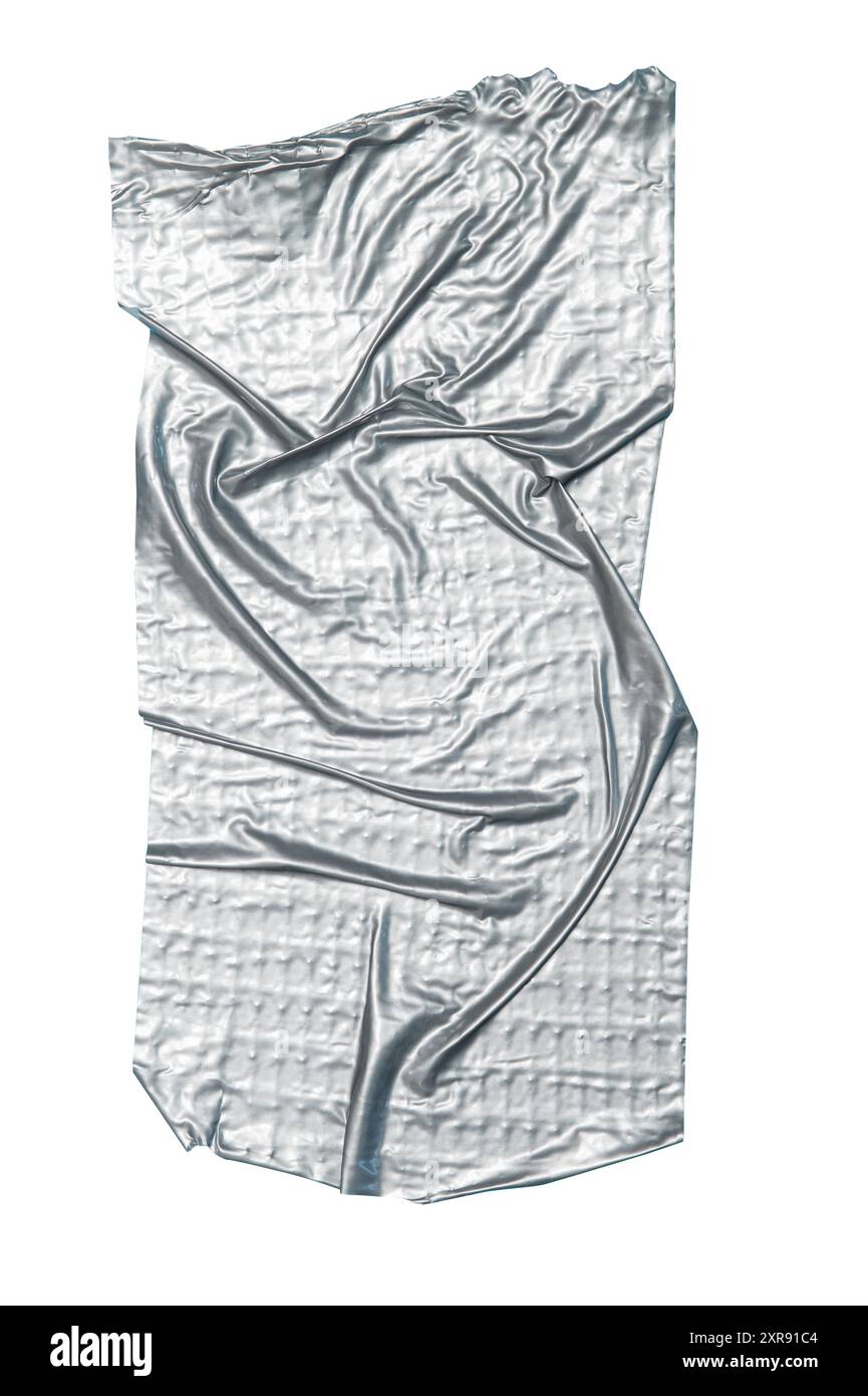 Silver gray scotch repair duct tape piece isolated on white background ...