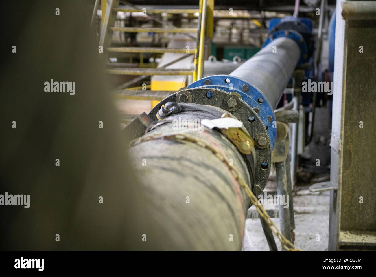 Large industrial pipe with fittings in mineral mine processing p Stock ...