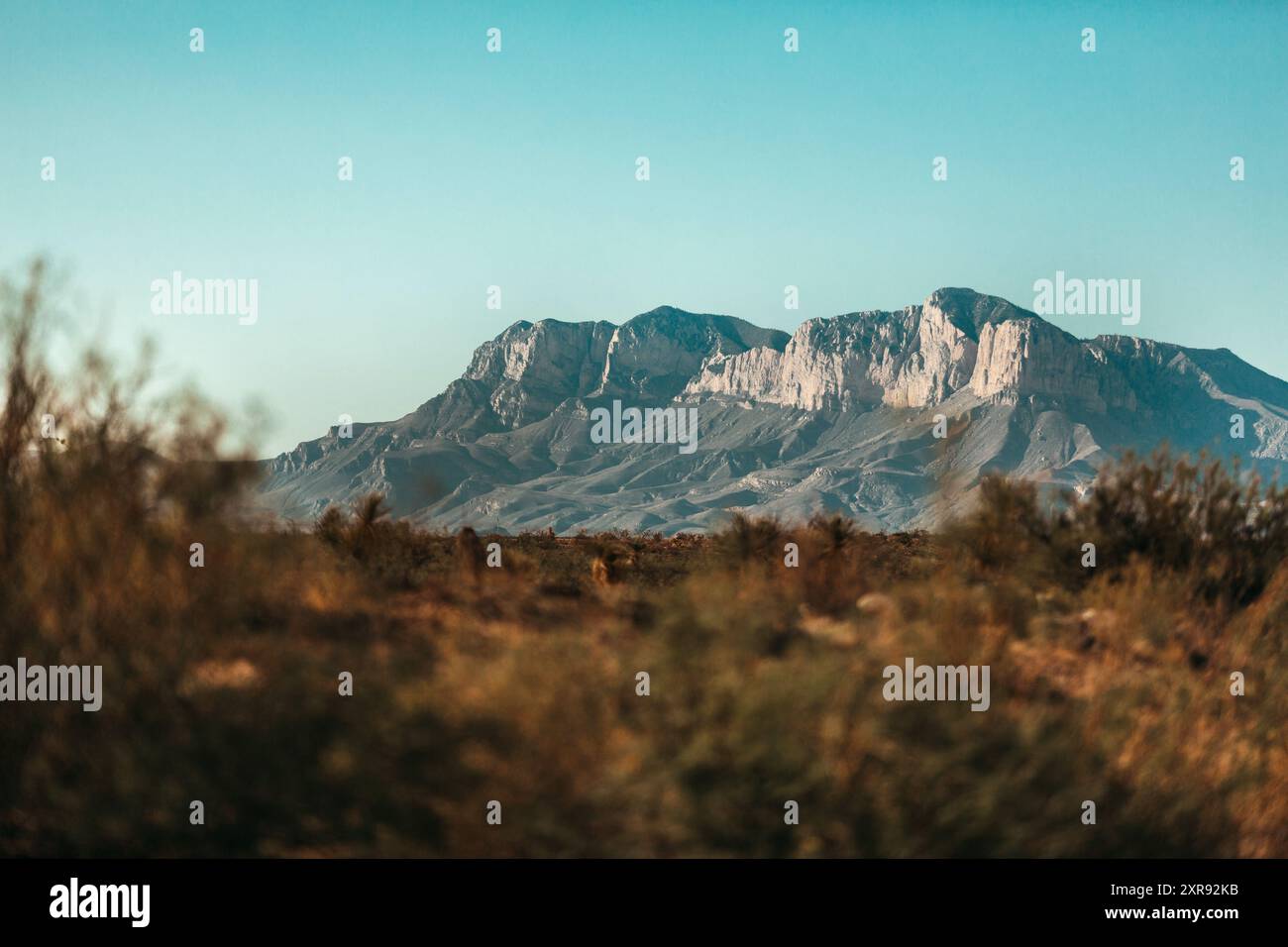 El Capitan and Guadalupe Peak Outside Guadalupe Mountains Stock Photo ...
