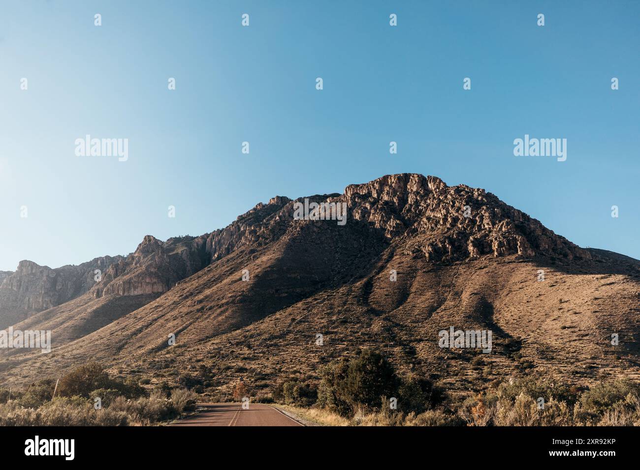 Hunter Peak in Guadalupe Mountains National Park on Route 62 Stock ...