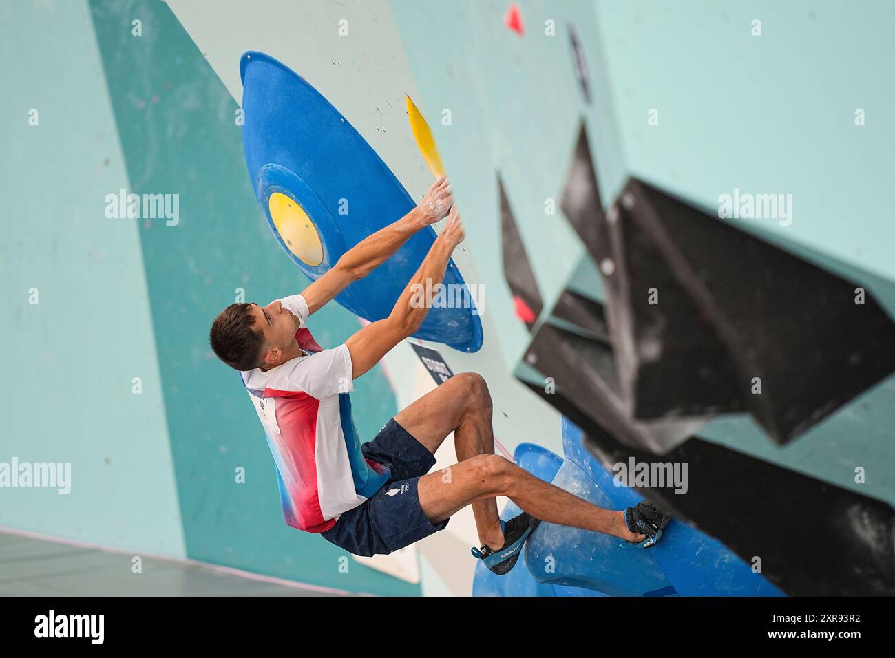 Paul Jenft of France competes in Men's Boulder & Lead, Final Boulder of ...