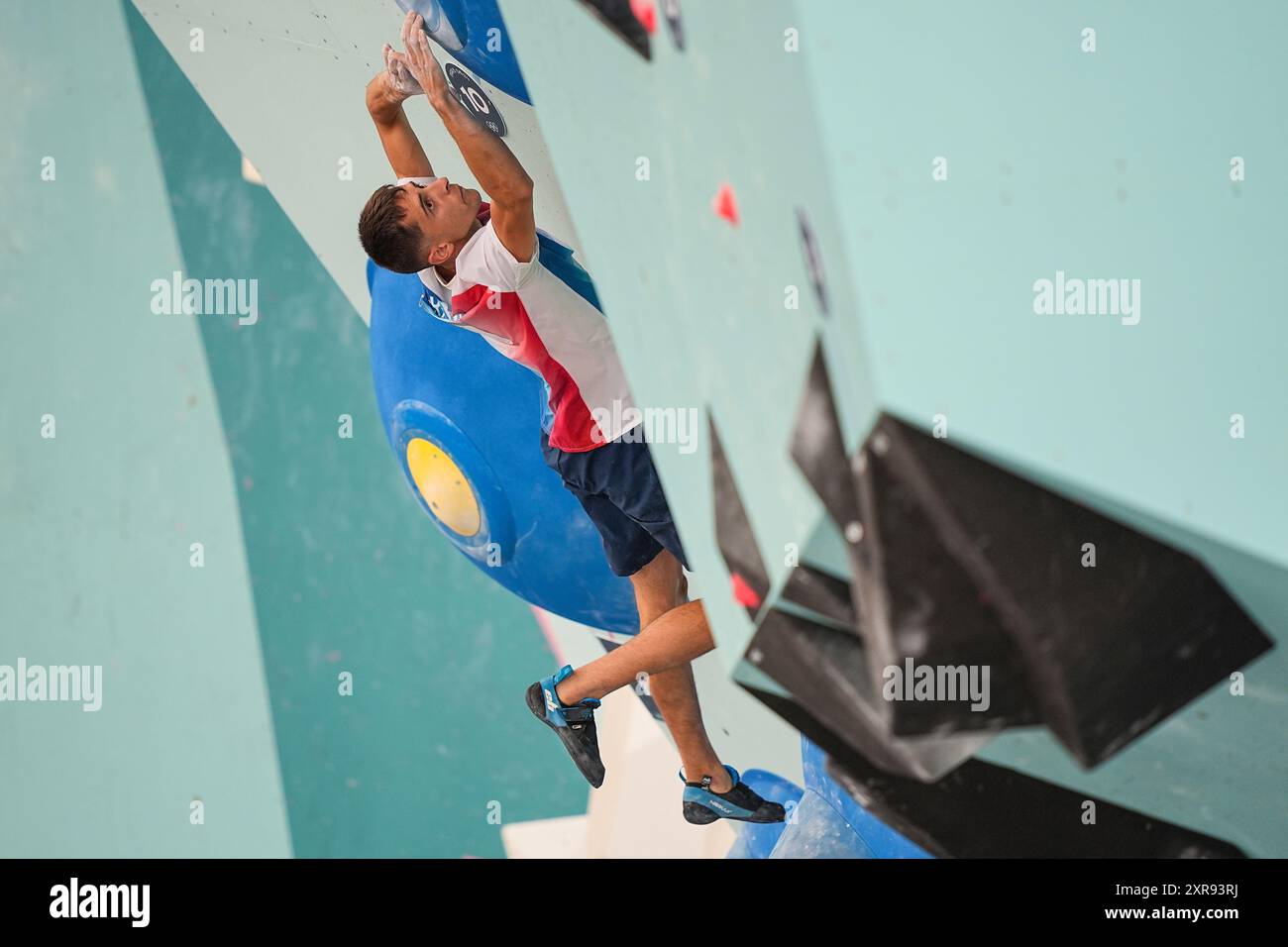 Paul Jenft of France competes in Men's Boulder & Lead, Final Boulder of ...