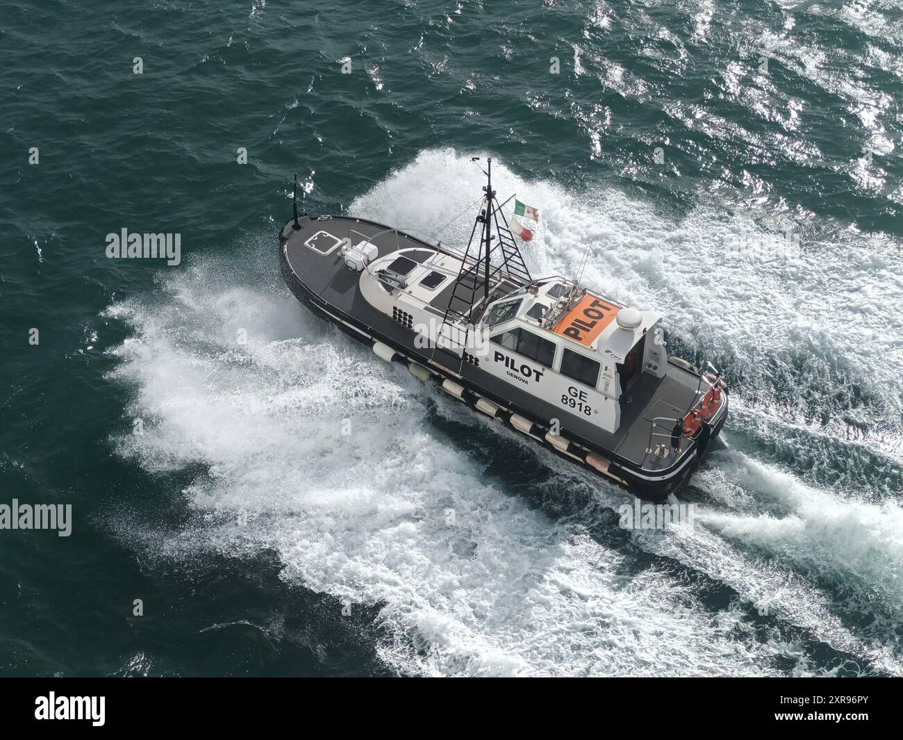 Nautical harbor pilot boat Stock Photo - Alamy