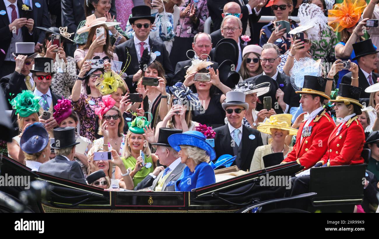 King Charles III and Queen Camilla in the Royal Procession carriage ...