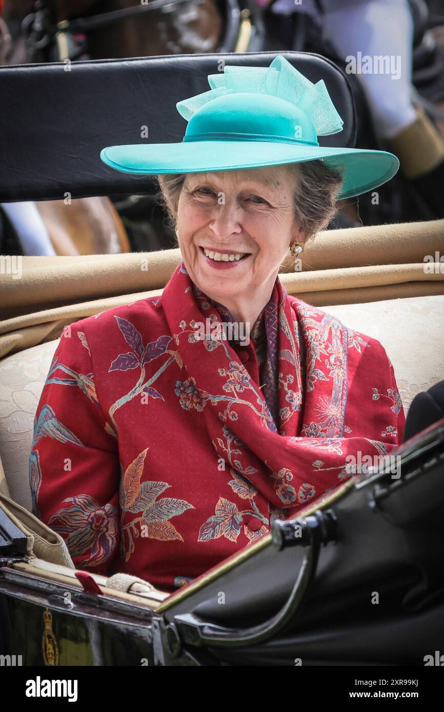 Anne, the Princess Royal smiles in the carriage during the Royal ...
