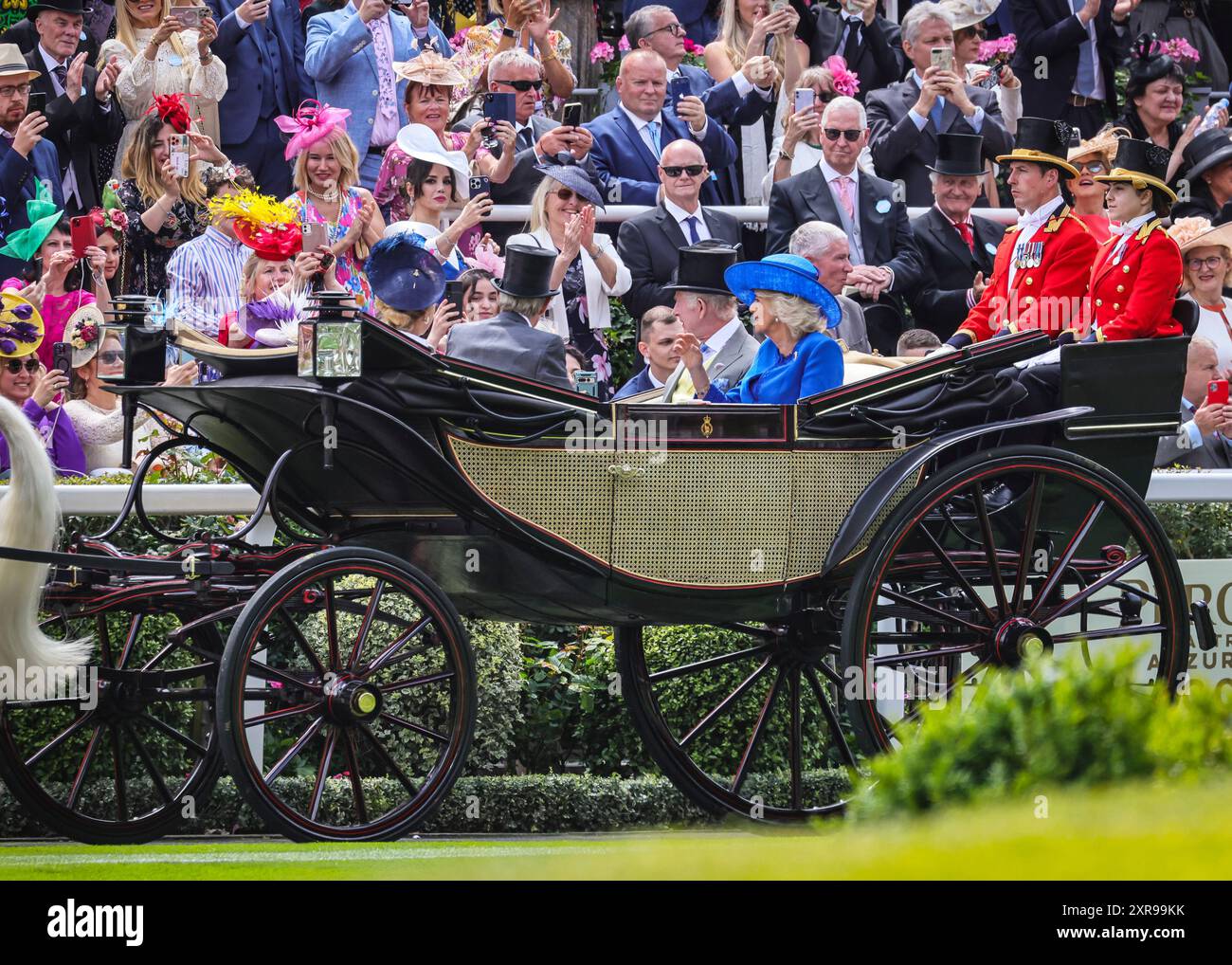 King Charles III and Queen Camilla in the Royal Procession carriage ...