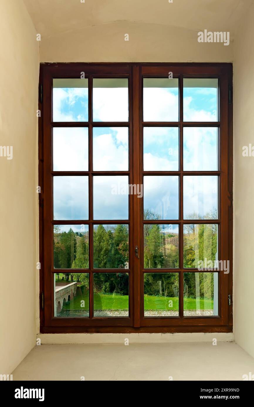 View of trees out of old window hi-res stock photography and images - Alamy