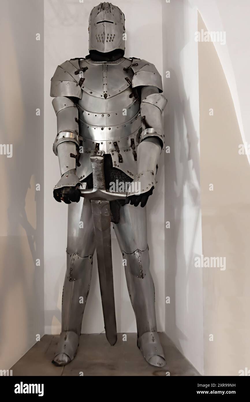 Room decoration depicting a full body armor suit Stock Photo - Alamy