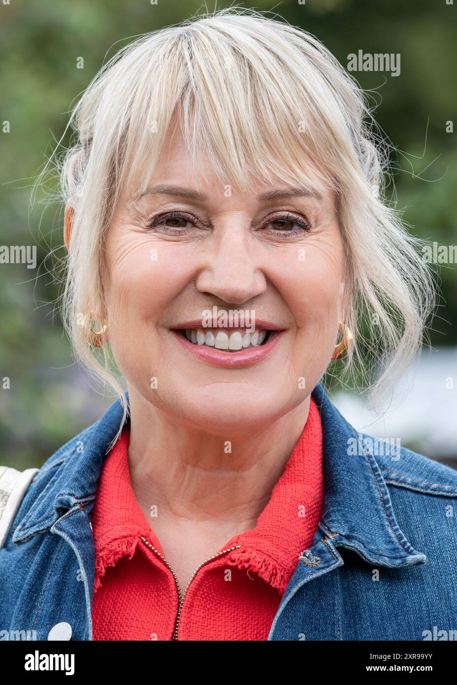 Nicky Chapman, presenter, close up of face, smiling at camera, Hampton ...