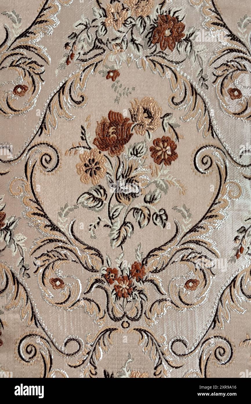 Simple tapestry sample of floral motif Stock Photo - Alamy