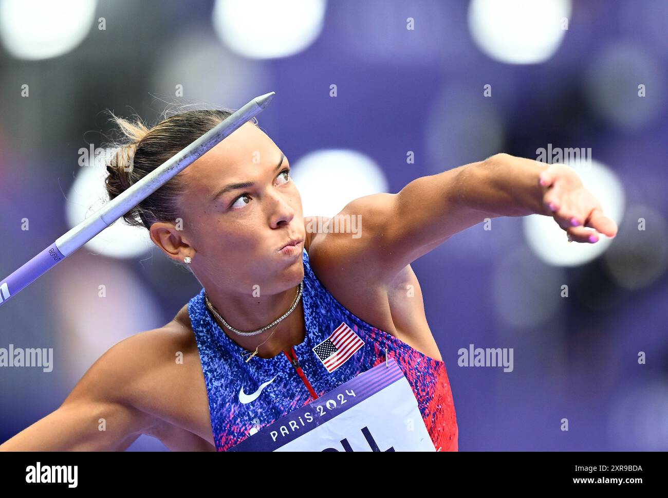 Paris, France. 9th Aug, 2024. Anna Hall of the United States competes ...